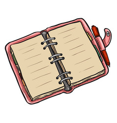 Single cartoon diary on white background Vector Image