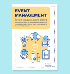Event management poster template layout seminar Vector Image