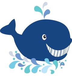 Happy whale cartoon Royalty Free Vector Image - VectorStock