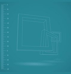 Three rectangular 3d frames blueprint Royalty Free Vector