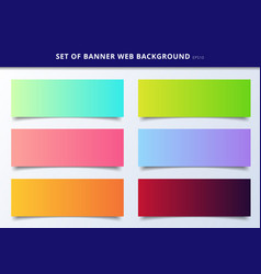 Set of banner web template geometric horizontal Vector Image