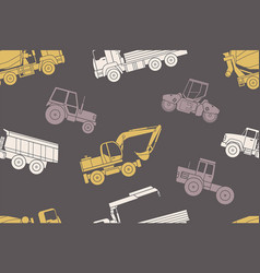 Construct machines seamless pattern heavy Vector Image