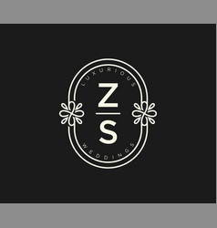 Zs initials letter wedding monogram logos Vector Image
