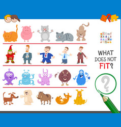 Mismatched picture in a row cartoon game Vector Image