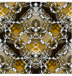 White gold baroque seamless pattern Royalty Free Vector