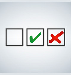 Check uncheck concept checkbox set with blank Vector Image