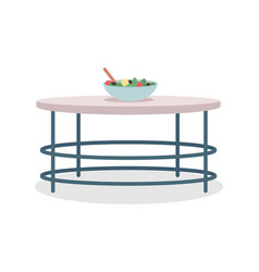 Dining table semi flat color object Royalty Free Vector