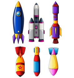 Colorful rockets Royalty Free Vector Image - VectorStock