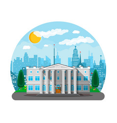Cartoon bank building with columns banking Vector Image