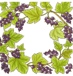 Red currant frame on white background Royalty Free Vector