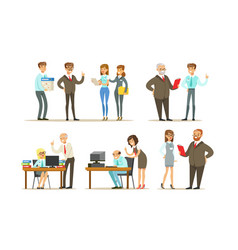 Business team set Royalty Free Vector Image - VectorStock