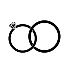 Wedding rings sign icon engagement symbol flat Vector Image