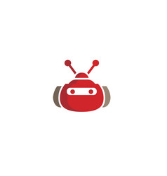 Cartoon funny red robot fantasy character Vector Image