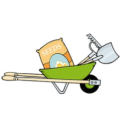 Wheel barrow cartoon Royalty Free Vector Image