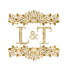 T and l vintage initials logo symbol letters Vector Image