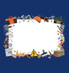 Blank frame with tools Royalty Free Vector Image