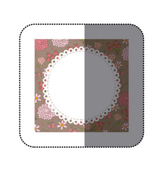 Colorful floral circular frame with decorative Vector Image