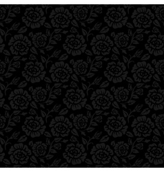 Black roses seamless pattern Royalty Free Vector Image