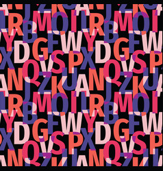 Font background seamless pattern typography Vector Image