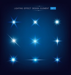 Collection of star light glitter and shine effect Vector Image
