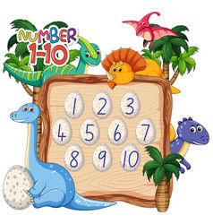 Count number to ten dinosaur theme Royalty Free Vector Image