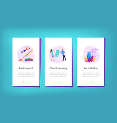 Global warming app interface template Royalty Free Vector