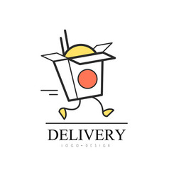 Fast delivery logo design food service delivery Vector Image