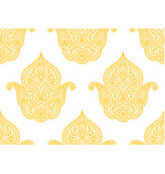 Yellow paisley floral seamless pattern Royalty Free Vector