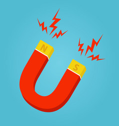 U-shaped magnet with two poles Royalty Free Vector Image