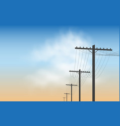 Power lines Royalty Free Vector Image - VectorStock