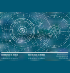 Mechanical engineering drawings blue background Vector Image