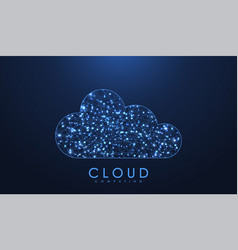 Cloud computing technology concept polygonal Vector Image