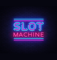Slot machine neon sign 777 slot machine Royalty Free Vector