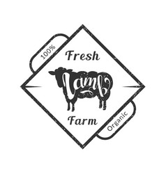 Best meat farm fresh lamb abstract sign Royalty Free Vector