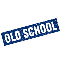 Square grunge blue old school stamp Royalty Free Vector