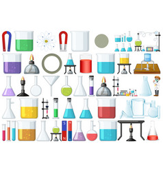 Set science tools on white background Royalty Free Vector