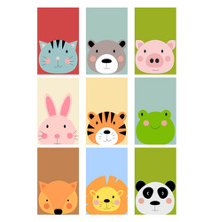 Cute hand drawn animals characters collection set Vector Image