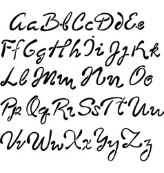 Black and white hand lettering alphabet design Vector Image