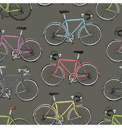Seamless multi colored bicycles Royalty Free Vector Image