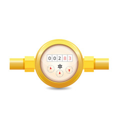 Realistic analog water meter sanitary equipment Vector Image