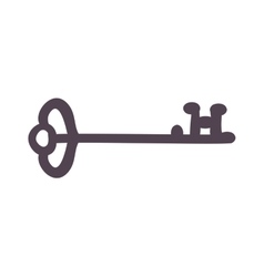Vintage key isolated icon Royalty Free Vector Image
