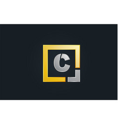 Silver metal alphabet letter c logo icon design Vector Image