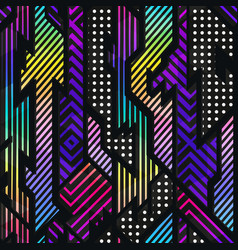 Bright geometric seamless pattern with grunge Vector Image