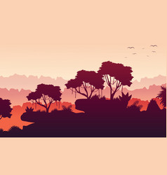 Beauty landscape jungle at night collection Vector Image Beauty landscape jungle at night collection Vector Image