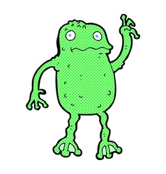 Comic cartoon fat toad Royalty Free Vector Image