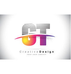 Gt letter logo design with black smoke Royalty Free Vector