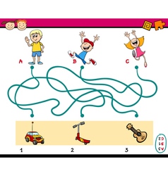 Educational maze task for kids Royalty Free Vector Image