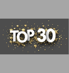 Top 6 sign with gold stars rating header Vector Image