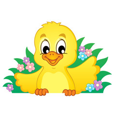 Scene with spring season theme 1 Royalty Free Vector Image