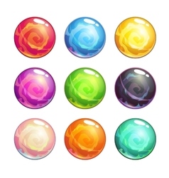 Colorful glassy magic balls set Royalty Free Vector Image